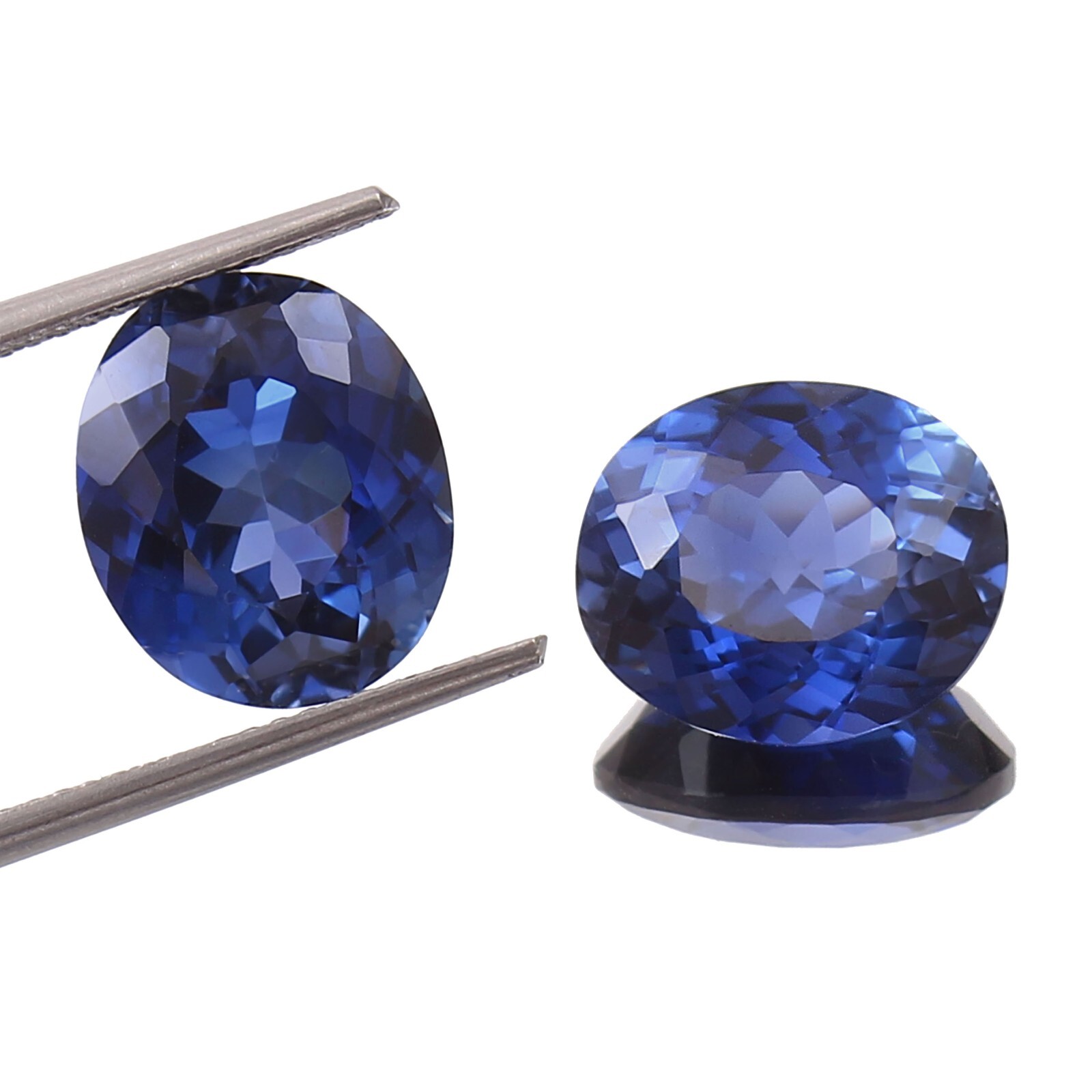 Natural Ceylon Blue Sapphire Oval Cut Loose Gemstone Matched Pair 9x7 ...