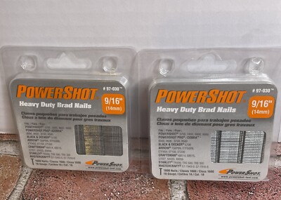 New (2) Powershot 97-030 Heavy Duty 9/16" Brad Nails, 1600 Nails 18G | eBay