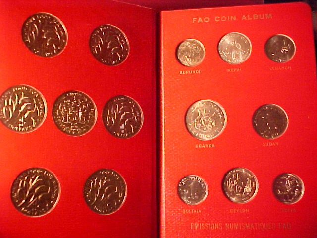 FAO ALBUM 1 RED 52-COIN INCLUDING $4 UNC ISLAND COINS GRENADA ANTIGUA ...