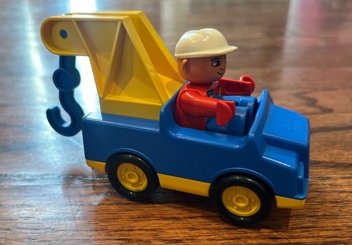 LEGO Duplo 2617 Blue Tow Truck Set Figure Vehicle Building Toy 1989 ...