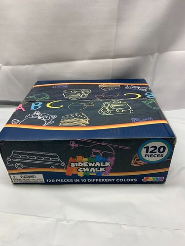 Joyin 120 Pack Jumbo Washable Sidewalk Chalk Set-10 Diff Colors*New ...