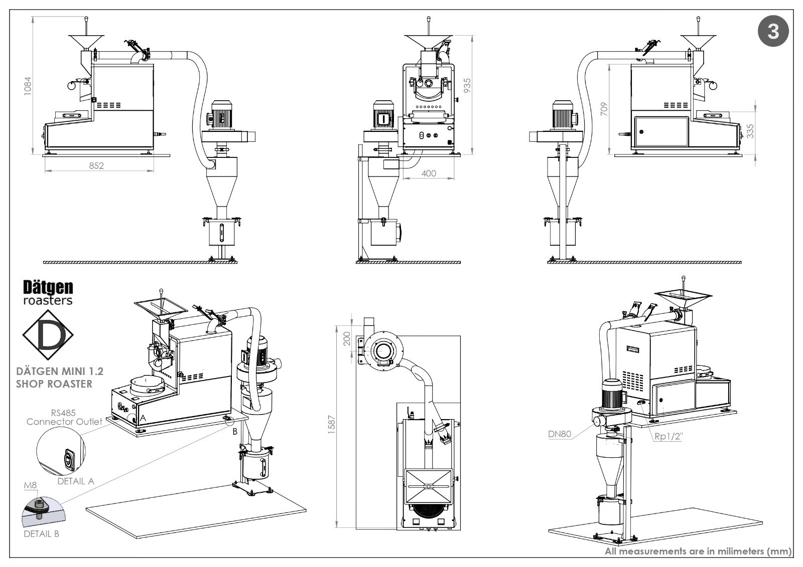 Datgen Electric Commercial Coffee Roaster Machine 3 lbs | eBay