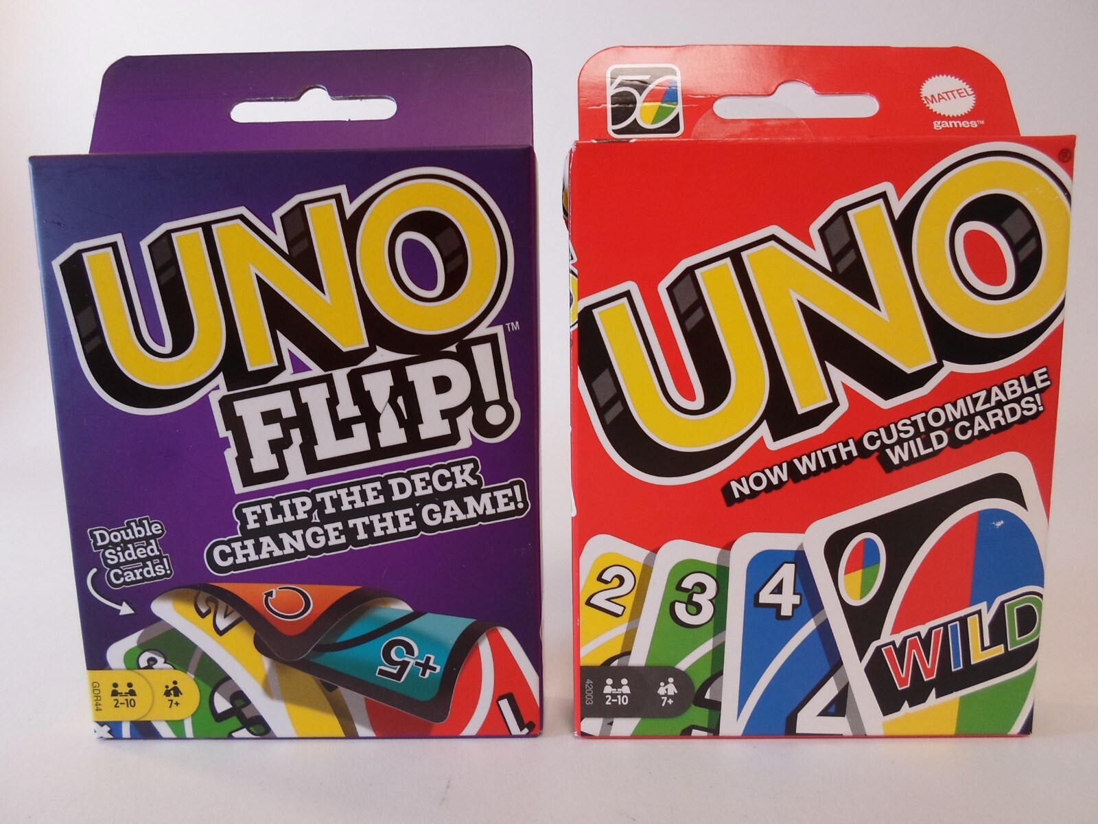 2 GAMES UNO Flip! Card Game and UNO Wild NEW Mattel Games 2-10 Players ...