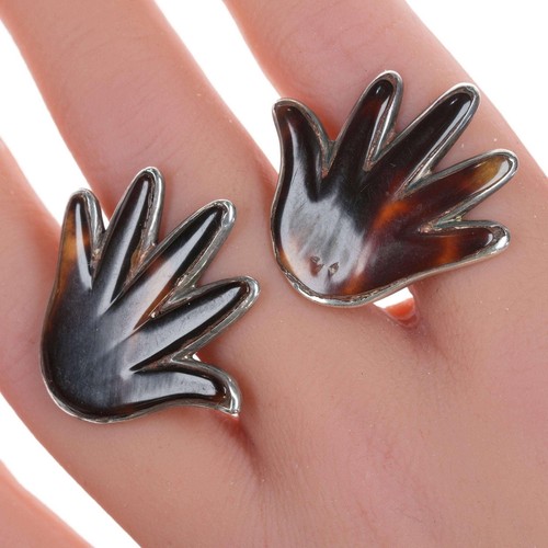 William Spratling(1900-1967) Taxco Modernist sterling Hand cufflinks b ...