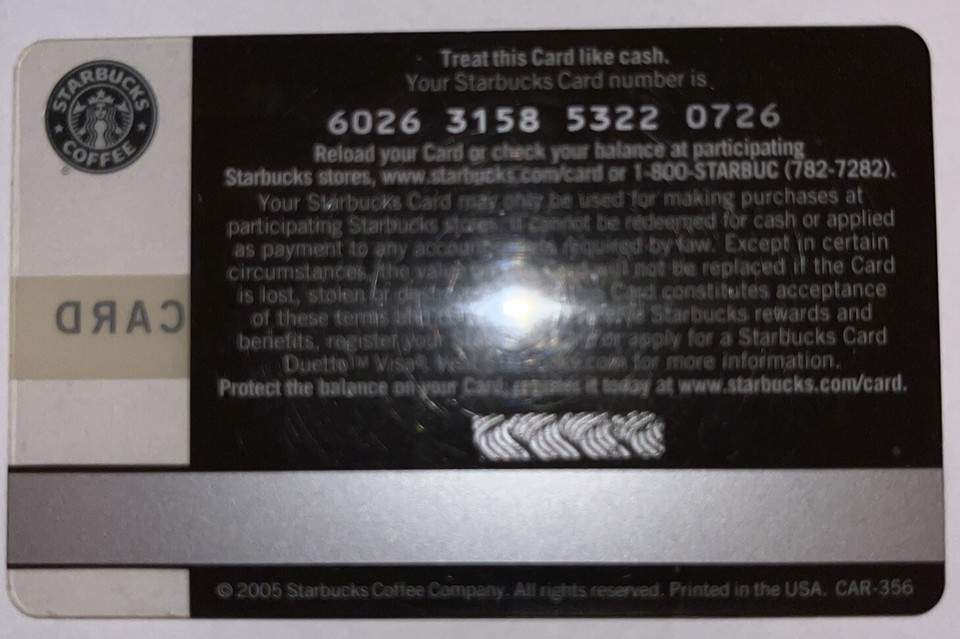 Starbucks 2006 Shareholder Old Logo Card Series 6026 Last Shareholder ...