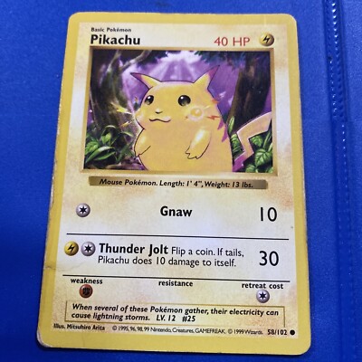Pokemon Pikachu Yellow Cheeks 58/102 1999 | eBay