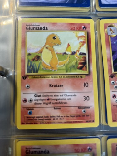 Pokemon Card Charmander Base Set 1st Edition German Common Light Play ...
