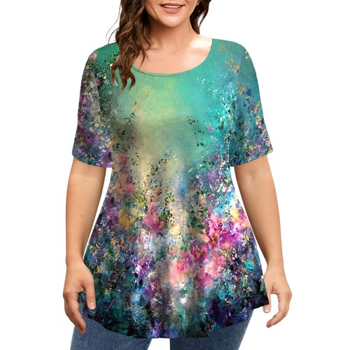 Summer Blouse Short Sleeves Keep Charming Colorfast Women Summer T ...