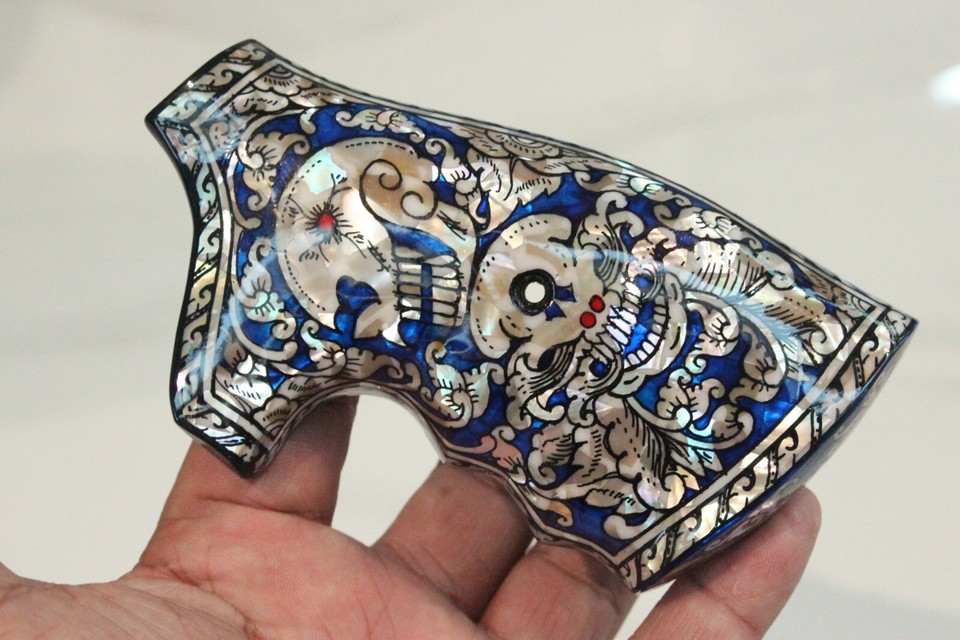PEARL GRIPS FOR S&W N FRAME SQUARE/ROUND BUTT REVOLVER INLAY SKULL ART ...
