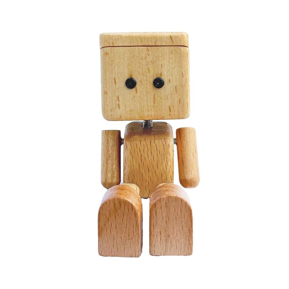 Cute Solid-Wood Leg shaking Robot Figurine Car Mounted Aromatherapy ...