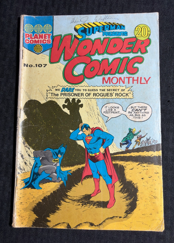 AUSTRALIAN WONDER COMIC MONTHLY Planet Comics #107 GD+ 2.5 Batman ...