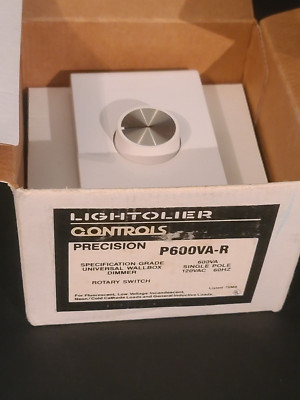 LIGHTOLIER P600VA-R PRECISION SPEC GRADE ROTARY DIMMER 600VA, 120V ...
