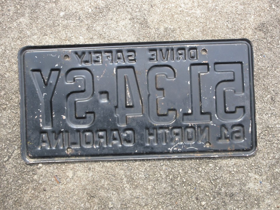 1961 North Carolina License Plate Drive Safely 5134 SY NC Chevy Ford ...