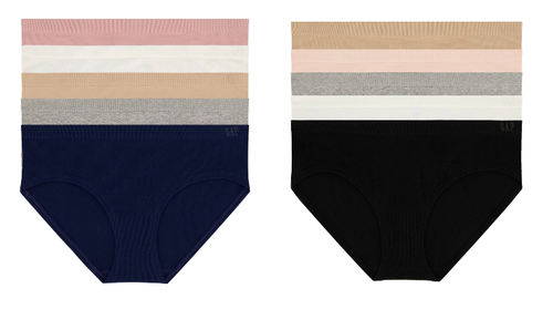 GapBody Women's 5-Pack Seamless Stretch Full Back Coverage Hipster Size ...