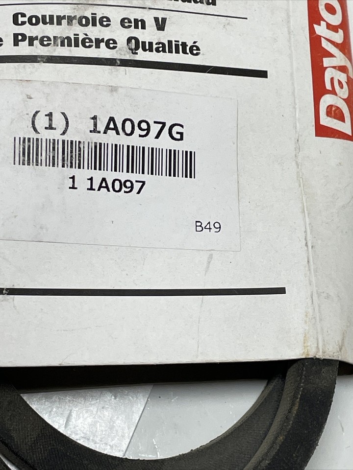 Dayton 1A097 B49 V-Belt, 52" Outside Length, 21/32" Top Width, 1 Ribs ...
