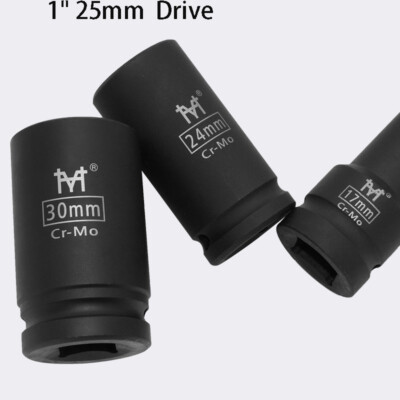 1" Inch Drive IMPACT Socket Long Reach Deep Impact Sockets 17mm-46mm 6 ...