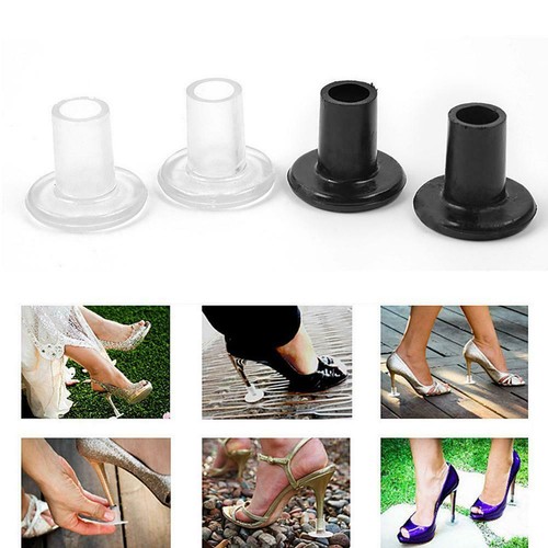 2pcs Women Anti-slip Wear Resistant PVC High Heel Protectors Shoes Heel ...