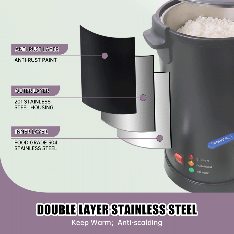 TOAUTO 8L Wax Melter Electric Melting Pot Furnace Spout for Soap Candle ...