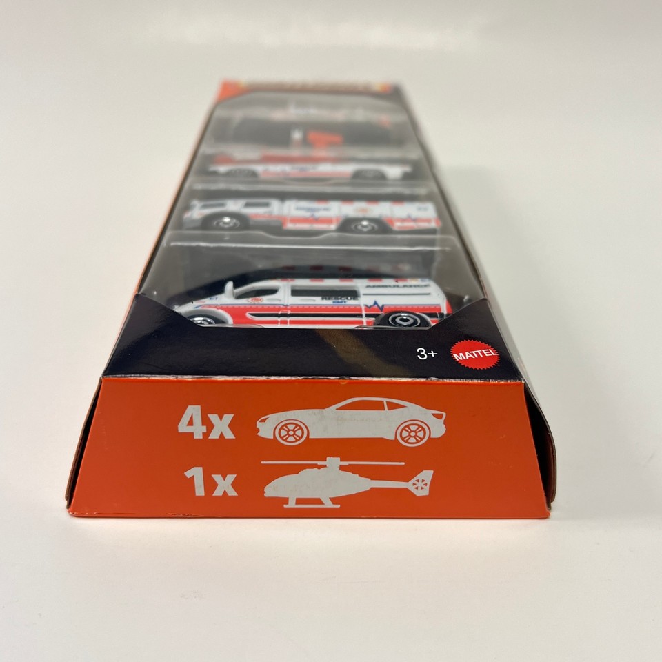 2025 Matchbox Rescue V 5 Pack M5, Capri, Helicopter, Fire Truck and ...