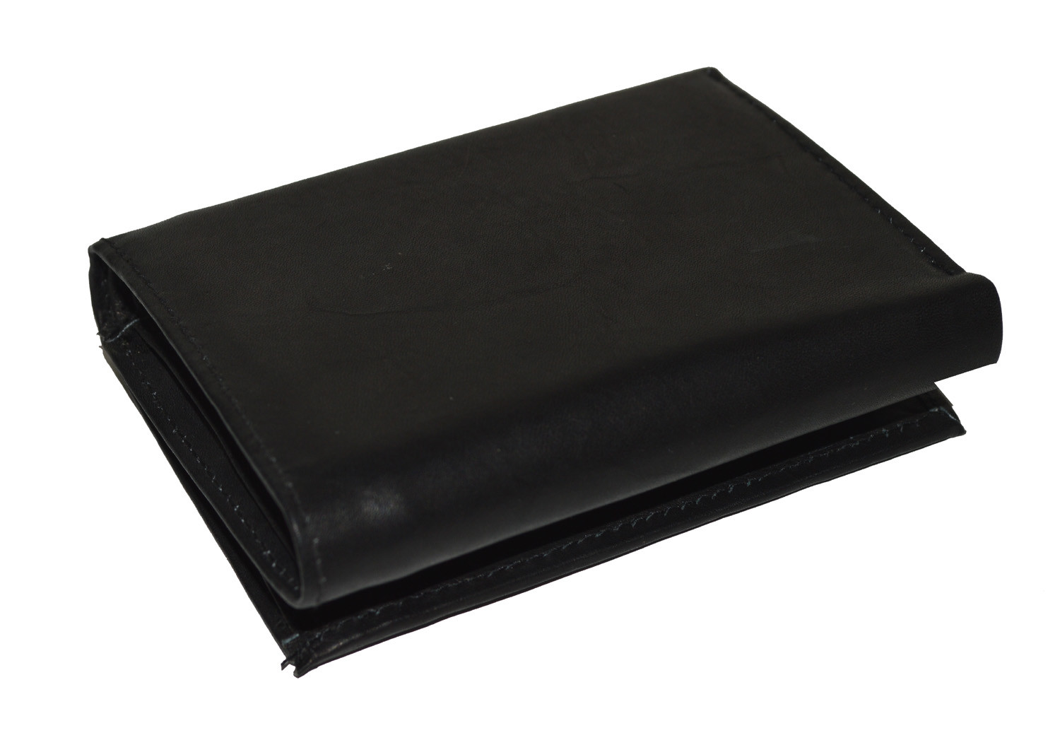 LEATHERBOSS GENUINE LEATHER WALLET TRIFOLD PULL OUT FLAP ZIPPER ID ...