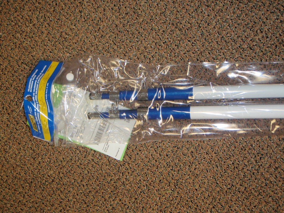 OUTRIGGER POLES 15FT SEACHOICE 88201 WHITE/BLUE FIBERGLASS FISHING BOAT ...