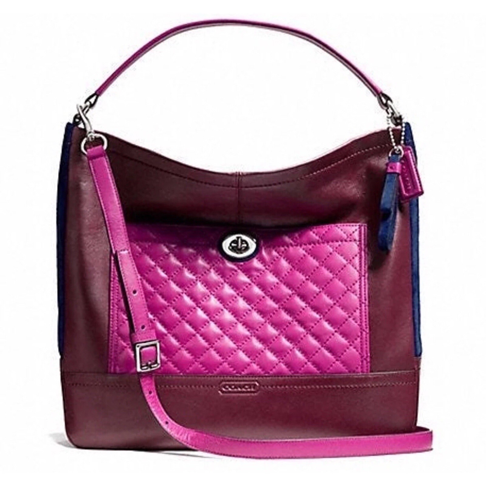 COACH Park Quilted Colorblock Pink Magenta Leather Cr… - Gem