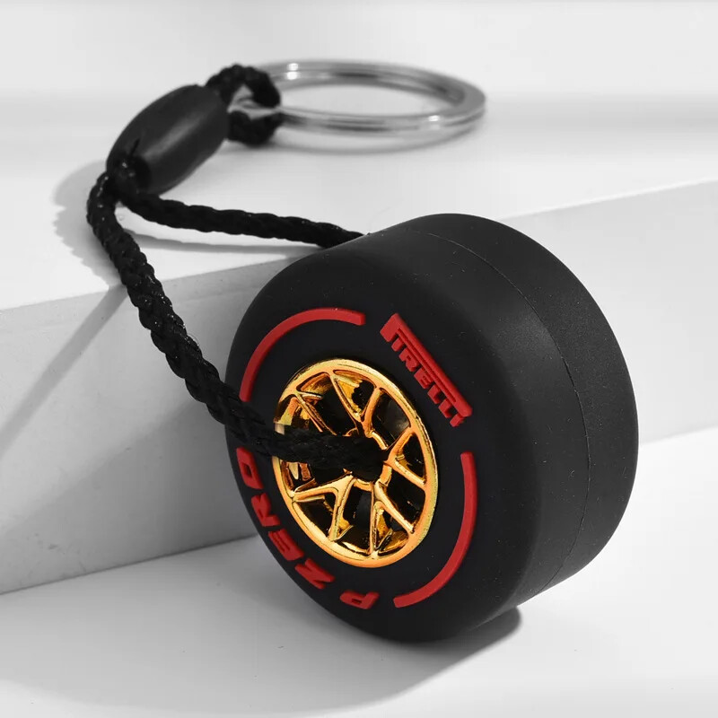 Hot F1 Racing Tire Keychain Car Key Accessories PVC Tire Pendant Bag ...