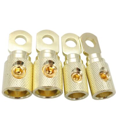 Yellow 4 Gauge Terminals Battery Ring Terminals Car audio modification ...