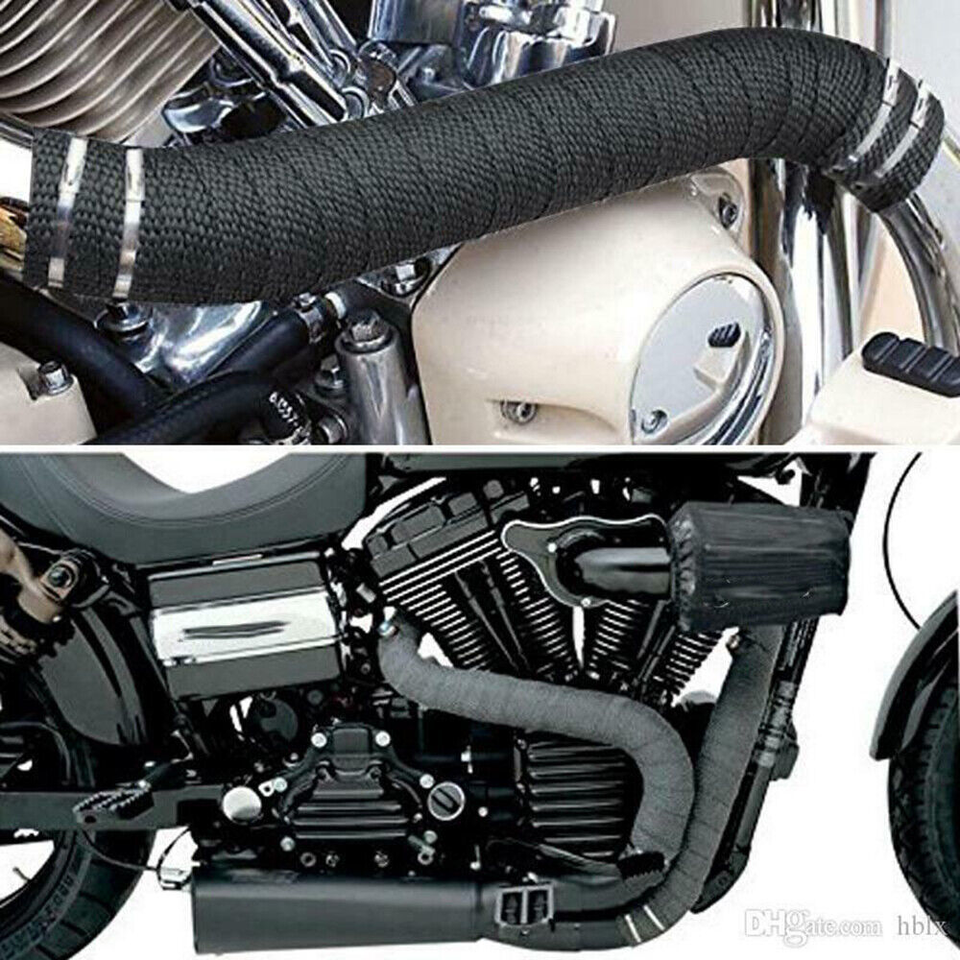1" x 50' Roll Fiberglass Heat Wrap Tape Header Pipe Cloth +10 strips ...