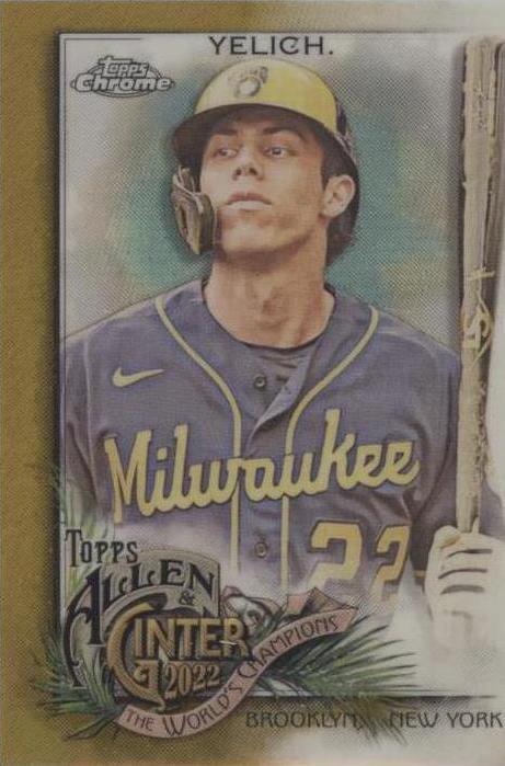 2022 Topps Allen & Ginter Chrome - Christian Yelich #74 Gold Refractor ...