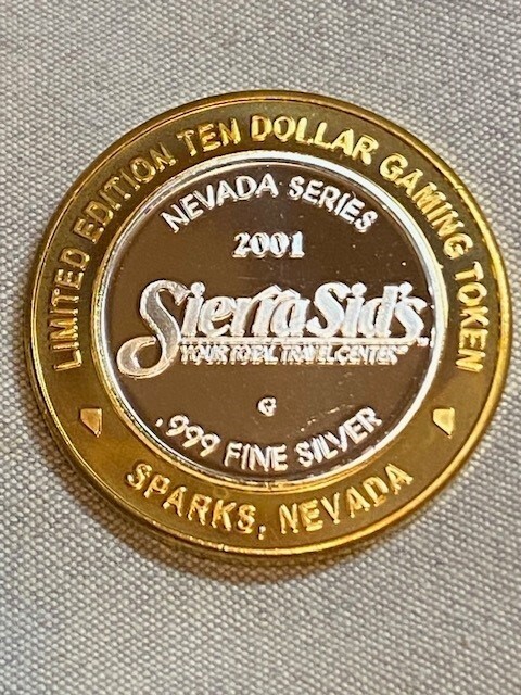 Sierra Sid's, Sparks, NV, $10 Silver Strike .999 Token, ET Highway ...