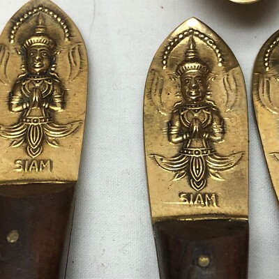 18 Piece Siam Brass Silverware Cutlery Horsdoeuvre Forks Nut Spoon ...