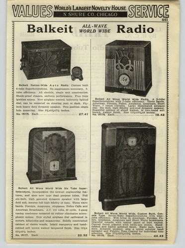 1935 PAPER AD Balkeit All Wave World Radio Nation Wide Floor Console ...