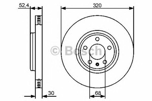 Bosch Brake Disc Front Diameter 320mm 68mm Vented 30mm With Screws ...