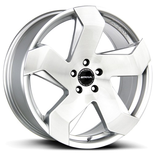 (Set of 4) Strada S65 Coltello 20x8.5 5x115 +15mm Brushed Wheels Rims ...