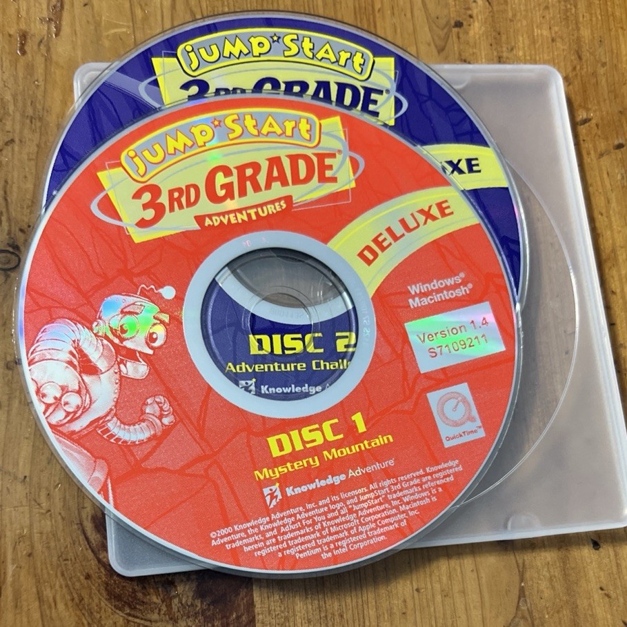 Jump Start Adventures 3rd GRADE PC CD-ROM Windows/Mac Deluxe 2 CD Set ...