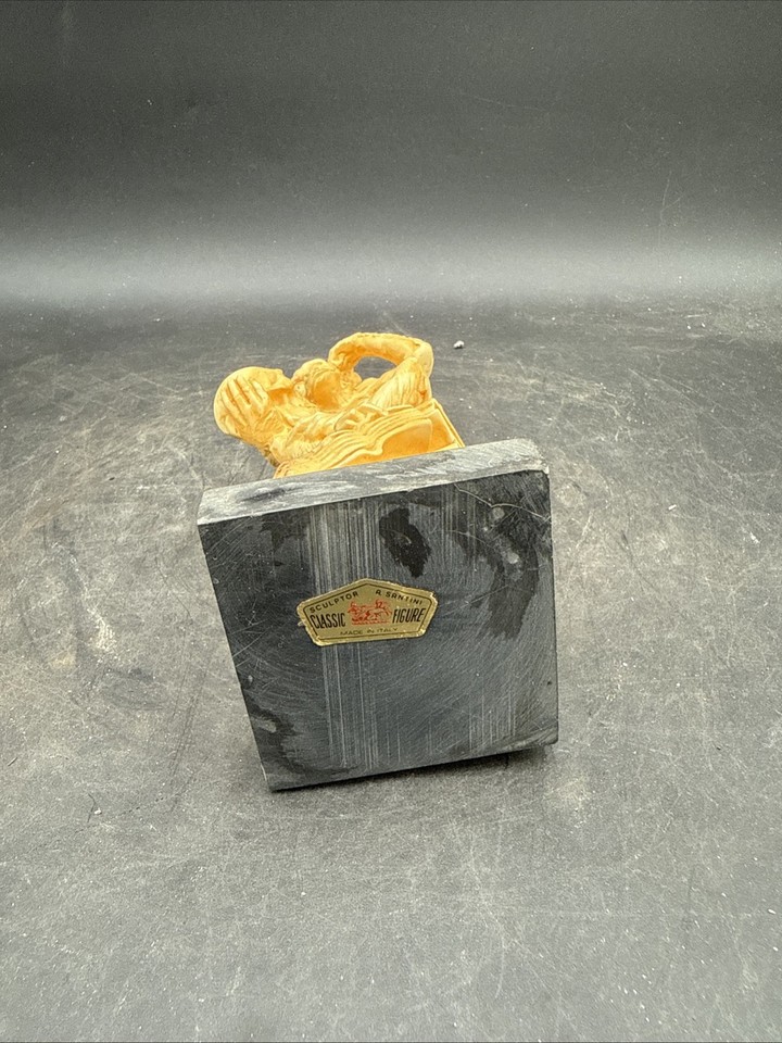 VINTAGE DARWIN'S "THINKER" RESIN APE SCULPTURE SIGNED A. SANTINI ...