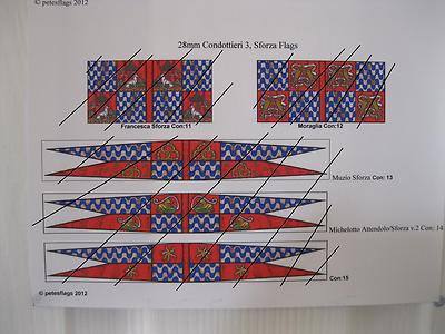 15mm Medieval Renaissance Italian Condottieri Flags Sforza | eBay UK