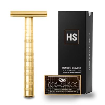 HENSON SHAVING AL13 Shaver MEDIUM (BRIGHT GOLD) with 5 replacement ...