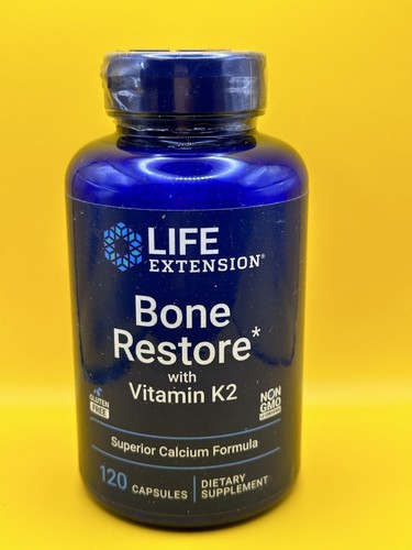 Life Extension Bone Restore + Vitamin K2 Vitamins Calcium D3 & Minerals ...