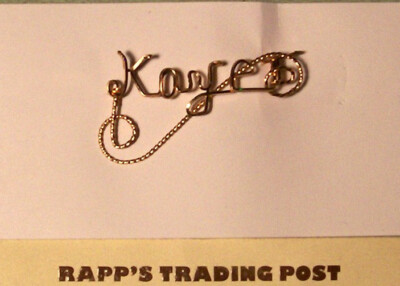 Vintage Kaye Name Cursive Gold Wire Pin | eBay