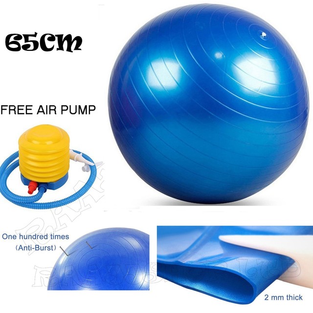 65cm Anti Burst Yoga Exercise Gym Pregnancy Swiss Fitness ABS Ball Pump ...