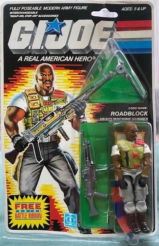 VINTAGE HASBRO GI JOE 1985 ROADBLOCK V2 MOC 34 BACK SEALED BATTLE ...