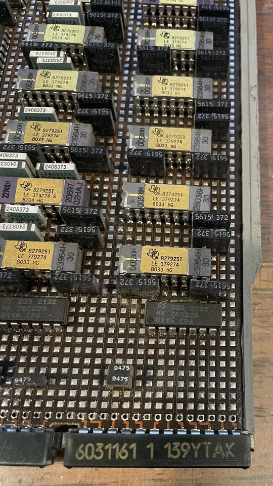 Rare Vintage IBM Mainframe PCB 6031161 w/ 36 Double Stacked Gold ICs | eBay