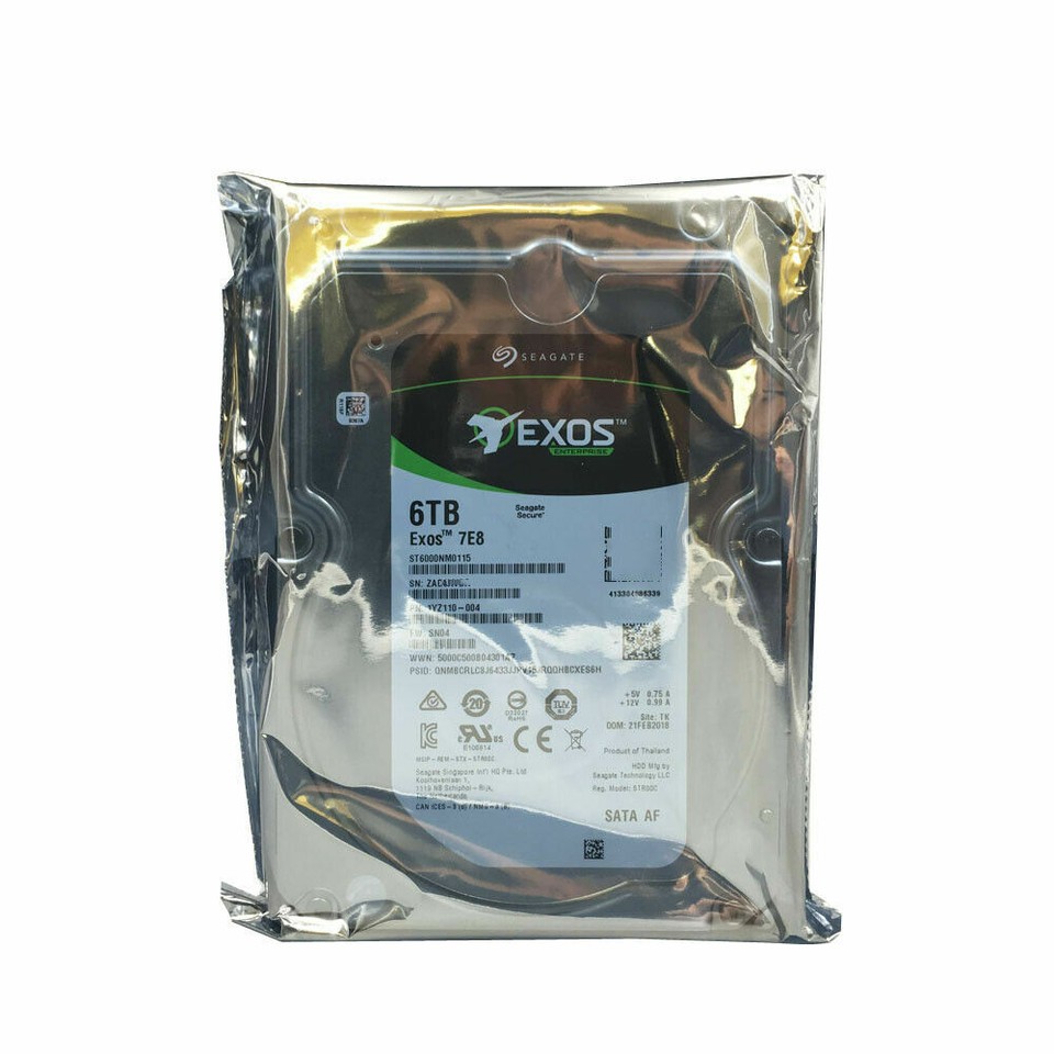 ST6000NM0115 Seagate Enterprise 6TB Capacity V5 7.2K 6Gb/s 3.5" SATA ...