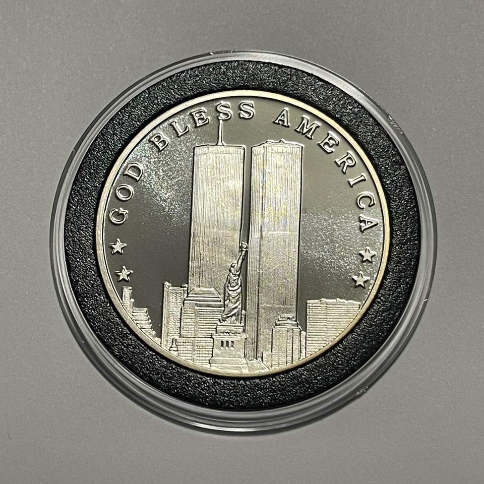 9-11 Twin Towers World Trade Center Coin 1 Troy Oz .999 Fine Silver ...