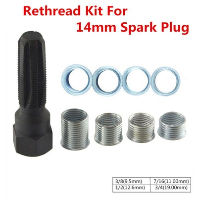 14mm Spark Plug Rethread Kit Cylinder Head Tap Thread Insert Reamer ...