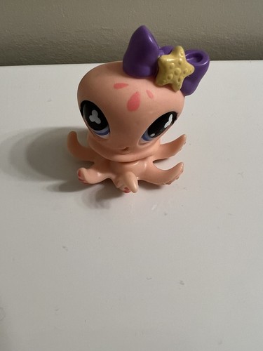 {Littlest Pet Shop} LPS #513 Peach Octopus Purple Bow Starfish 2007 ...