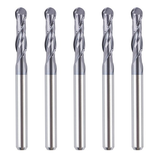 1/8 Cutting Shank Carbide Ball Nose CNC Router Bits Milling Spiral End ...