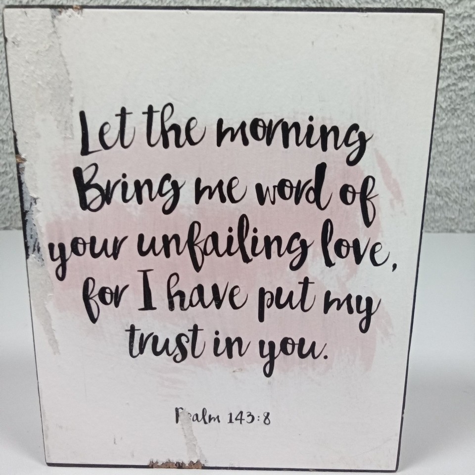 Hobby Lobby Psalm 143:8 Scripture Wood Block Sign Rustic Farmhouse ...